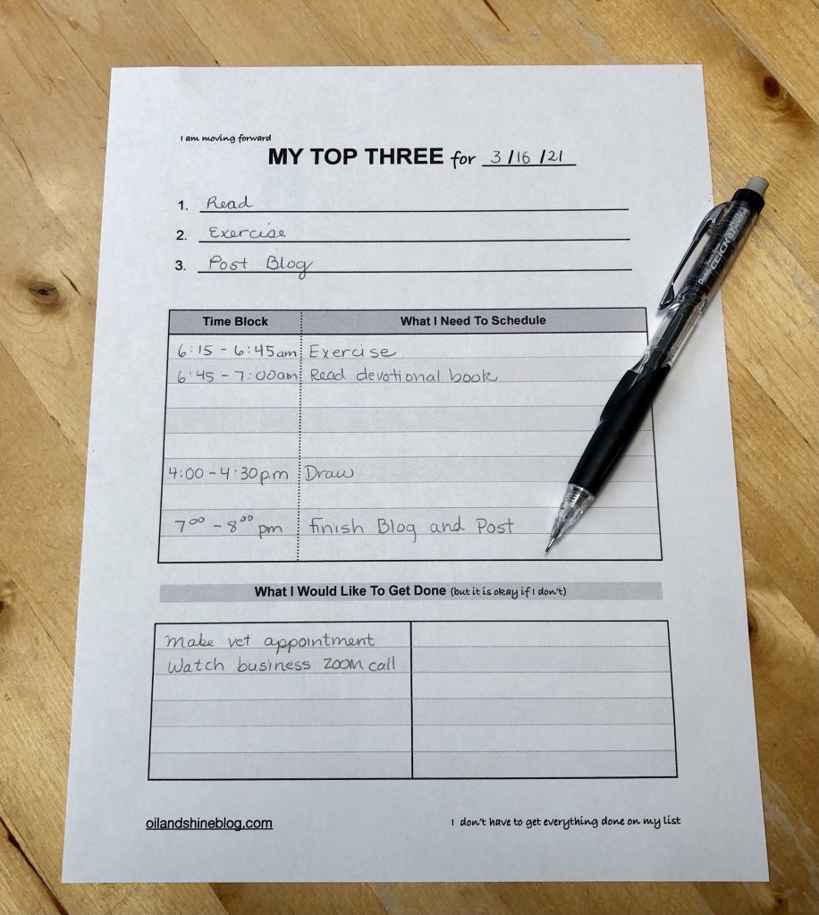 Your Top Three Tasks – Oil and Shine